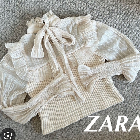 Zara | Tops | Zara Beige Ribbed Knit Top | Poshmark